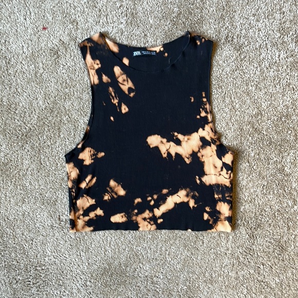 Zara | Tops | Zara Bleached Crop Top | Poshmark